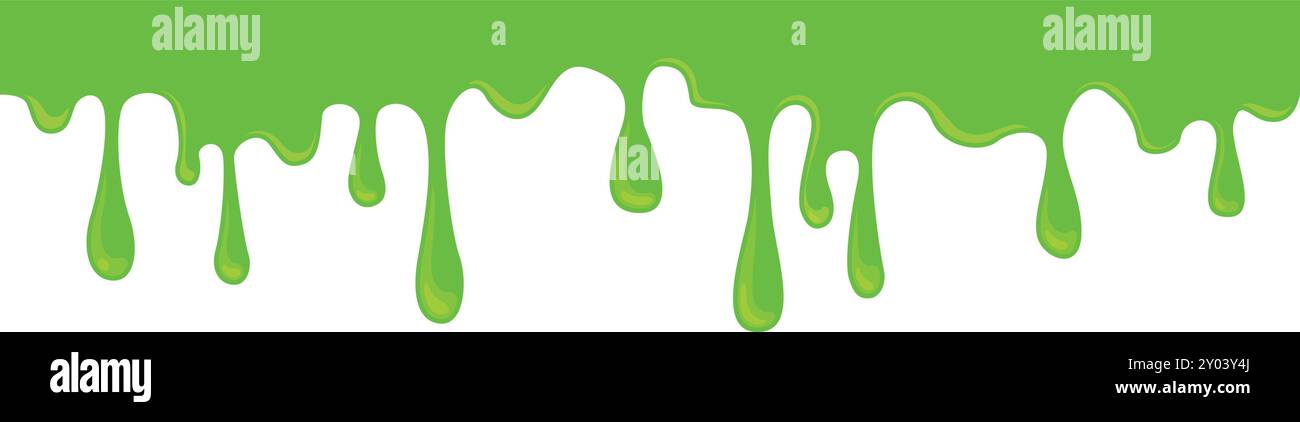 Dripping green liquid border. Toxic goo flow Stock Vector Image & Art ...