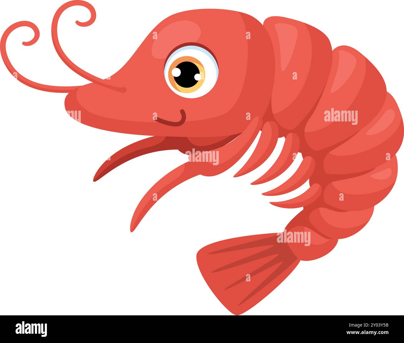 Cute shrimp cartoon character. Funny seafood mascot Stock Vector Image & Art - Alamy