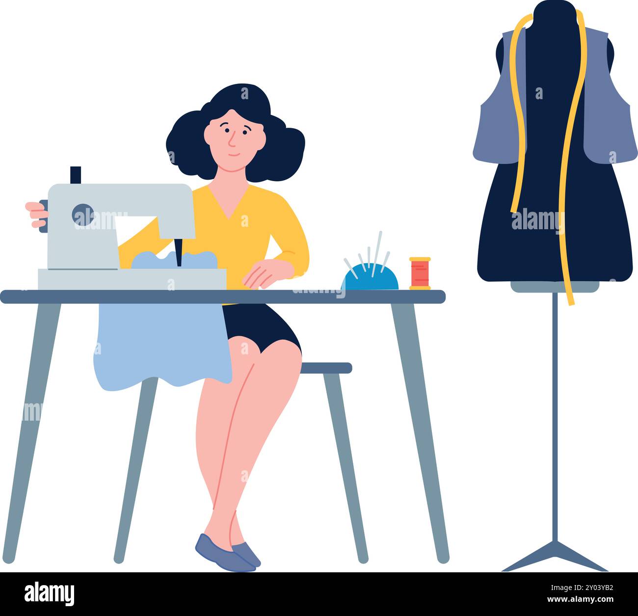 Seamstress workshop background Stock Vector Images - Alamy
