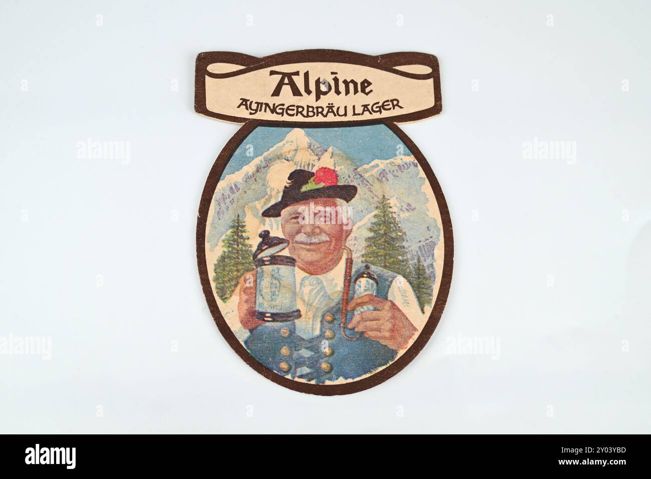 Vintage Alpine Ayingerbrau Lager beer mat drink coaster – Wales, UK ...
