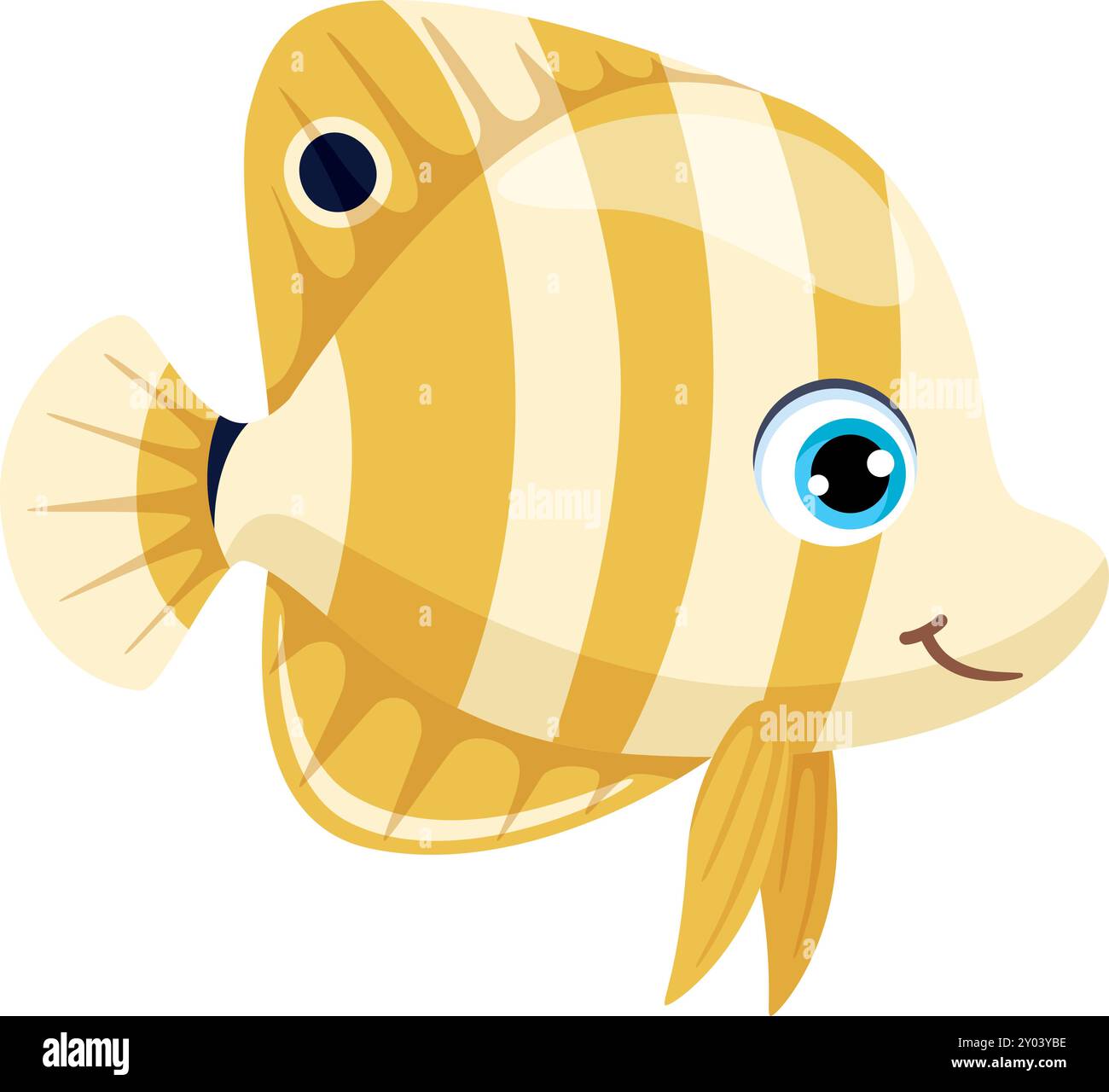 Angelfish cartoon icon. Colorful underwater animal character Stock ...