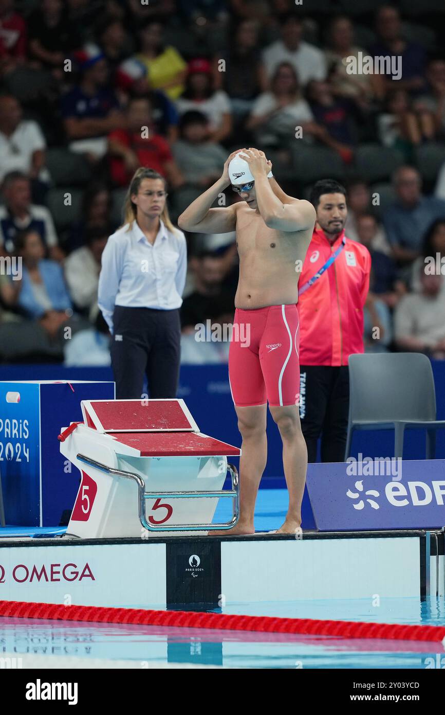 Paris, France. 31st Aug, 2024. Hua Dongdong of China reacts before the ...