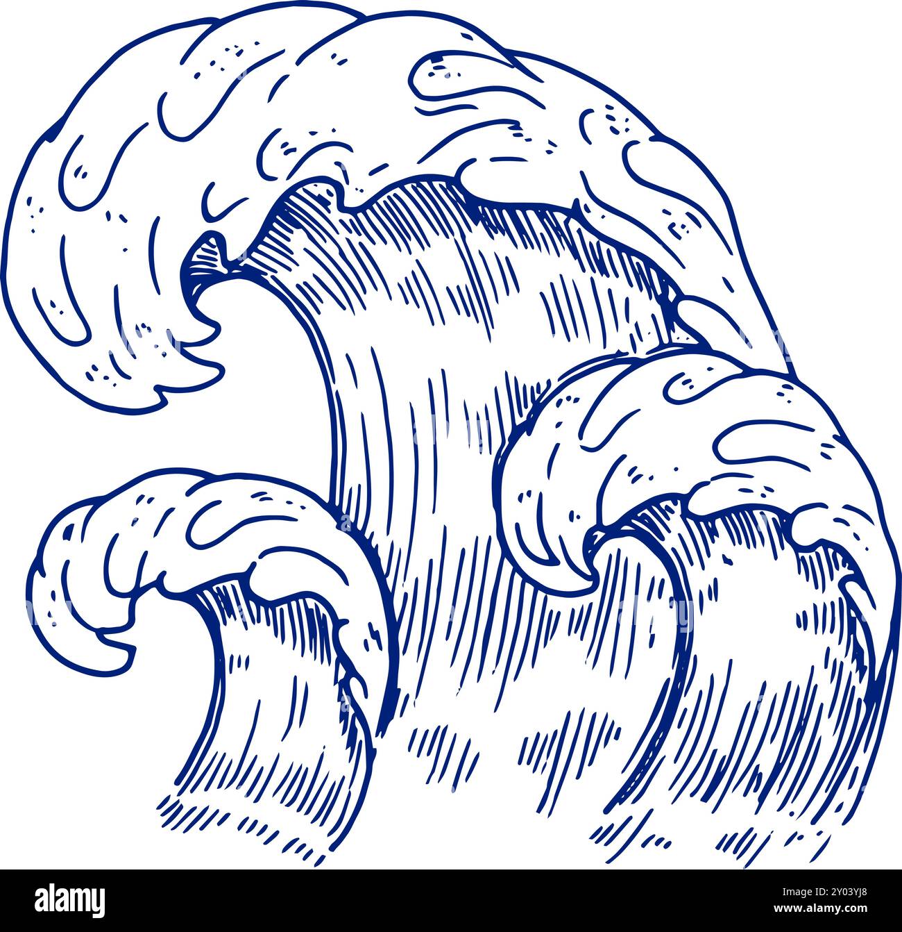 Wave ink drawing hi-res stock photography and images - Alamy