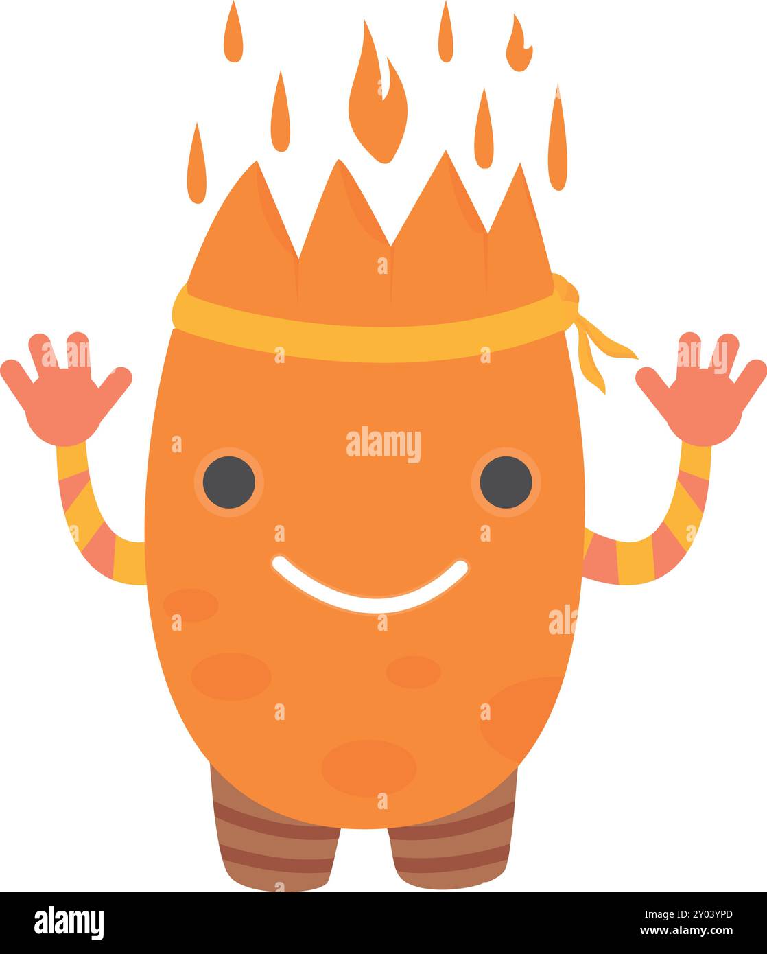 Burning monster cartoon character. Hell creature mascot Stock Vector ...