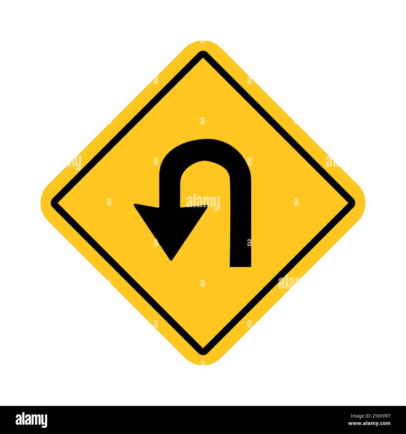 traffic sign, Cautionary U turn Stock Vector Image & Art - Alamy