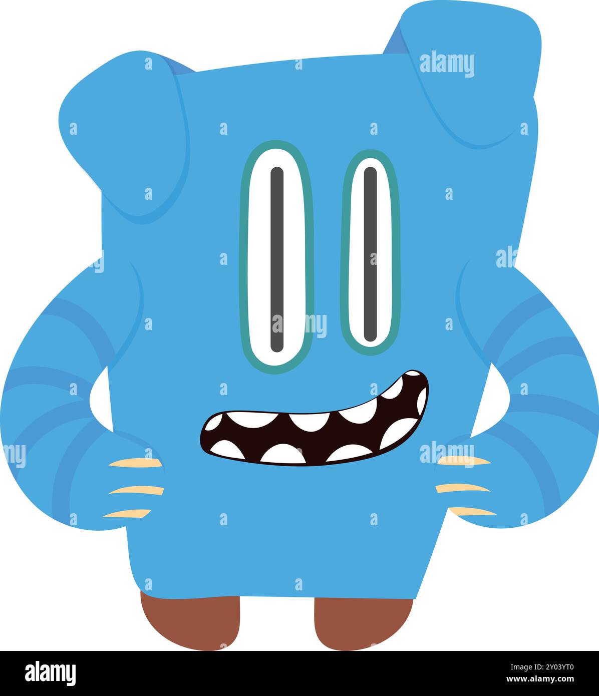 Blue bizarre monster. Funny creature. Fantasy character Stock Vector ...