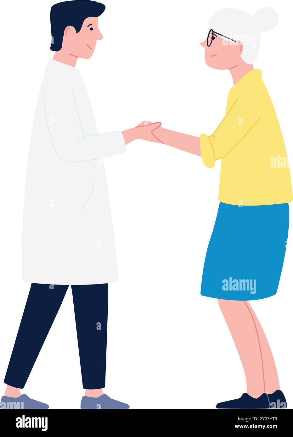 Doctor help old woman. Orthopedic therapy concept Stock Vector Image ...