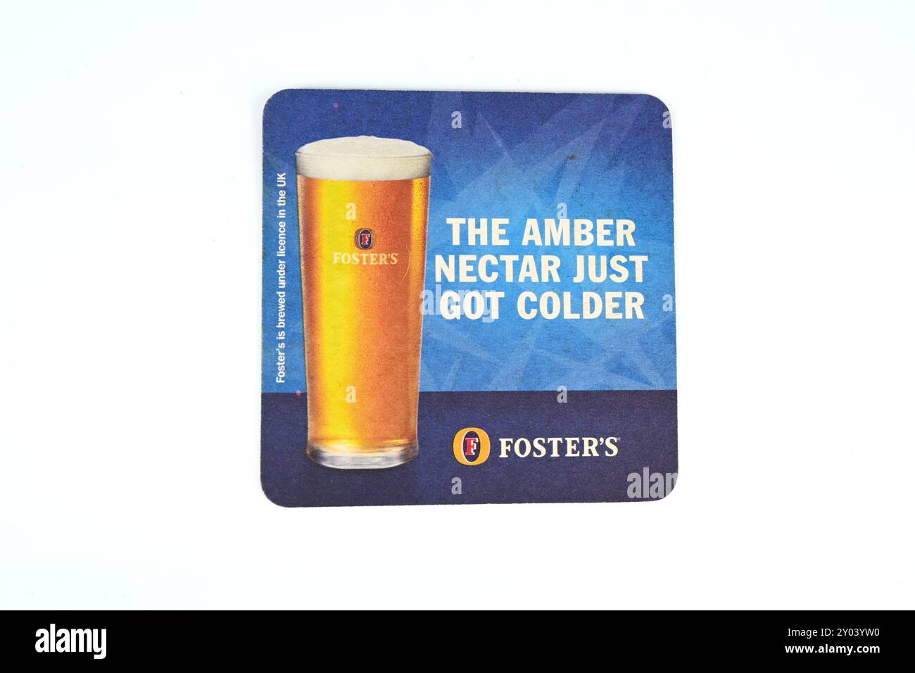 Vintage Foster’s beer mat coaster on white background – Wales, UK – 30 ...