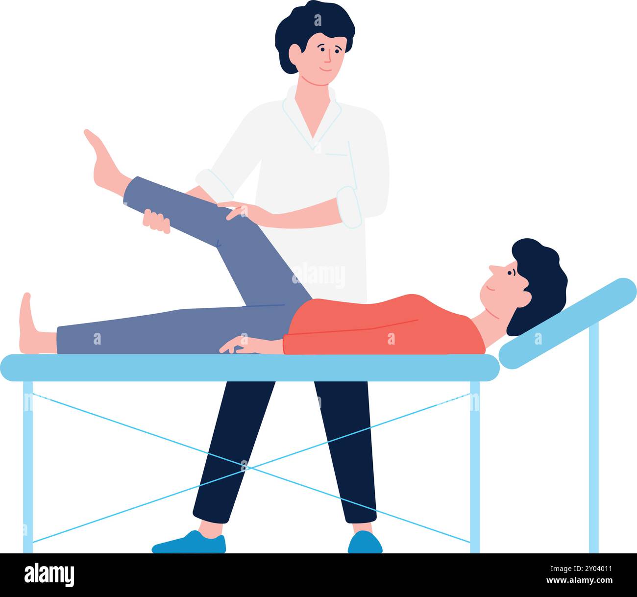 Physiotherapist help male patient Cut Out Stock Images & Pictures - Alamy
