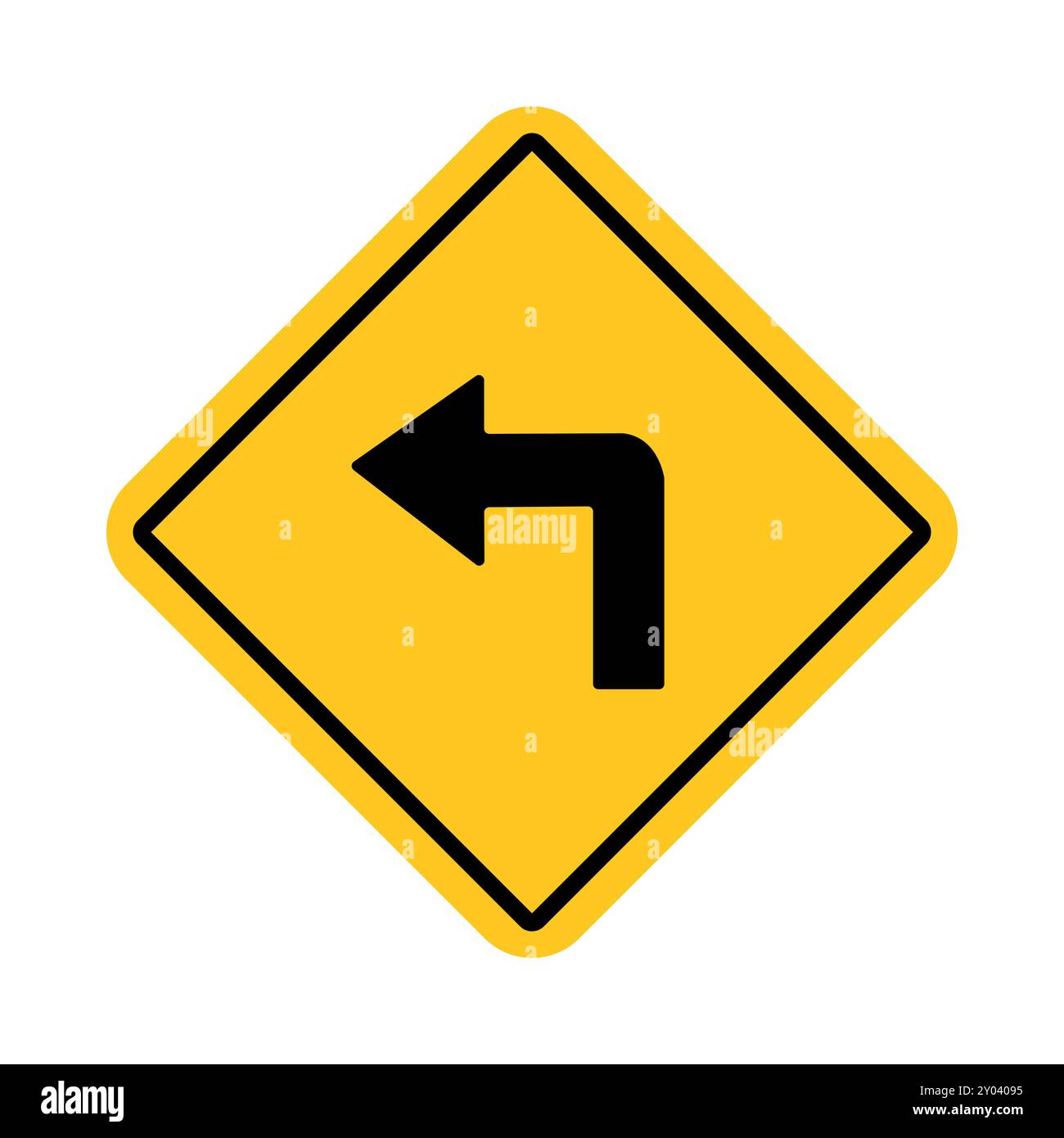 traffic sign, Cautionary turn left Stock Vector Image & Art - Alamy