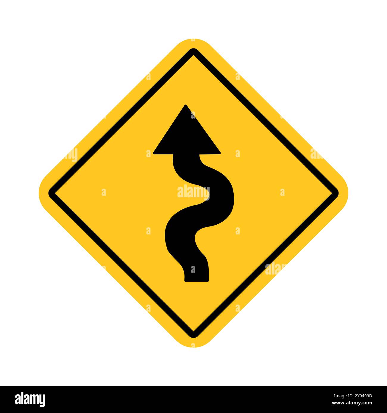traffic sign, Cautionary winding road Stock Vector Image & Art - Alamy