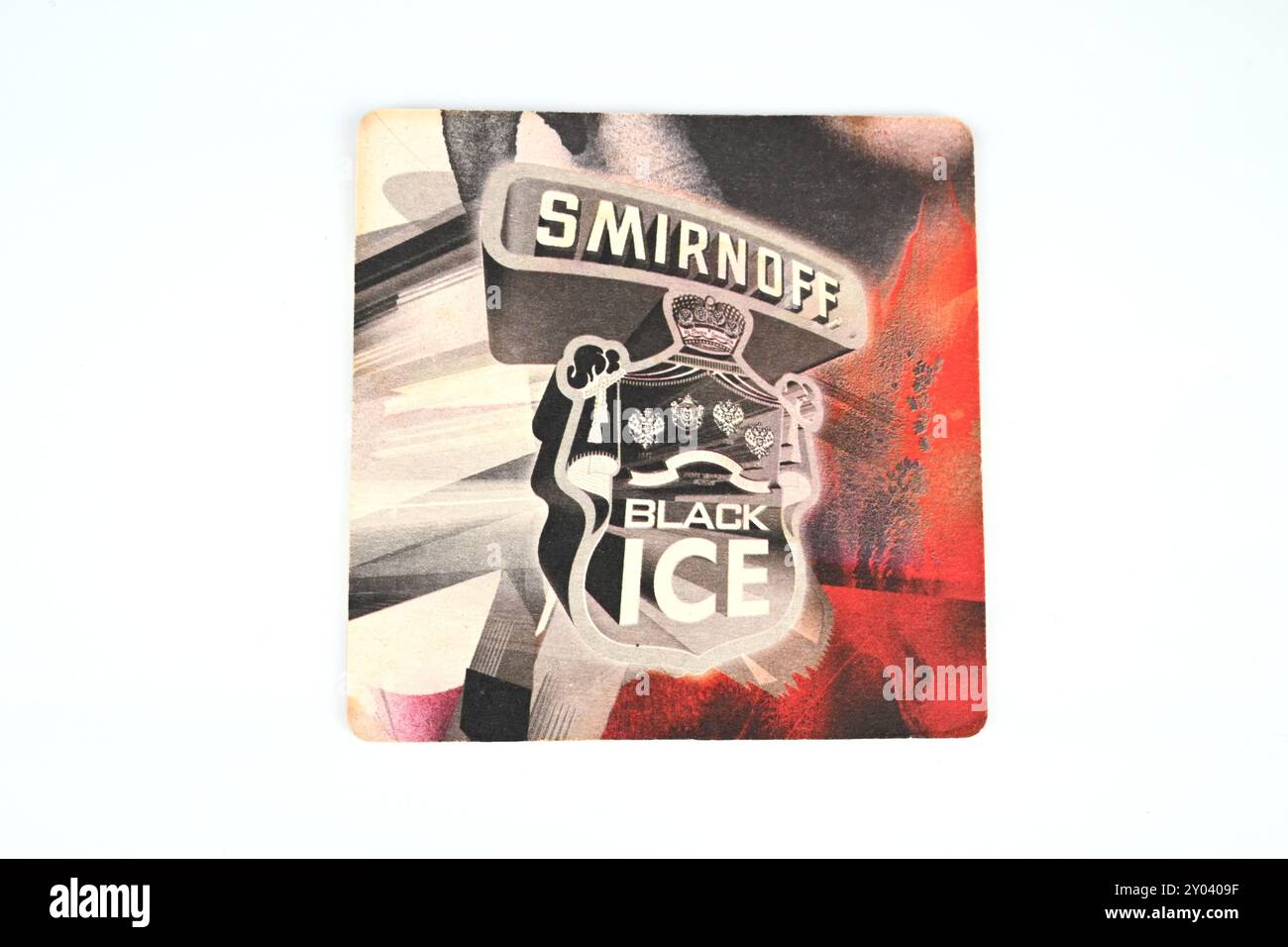 Smirnoff black ice beer mat coaster on white background – Wales, UK ...