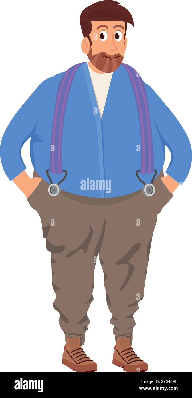 Plus size man. Plump person. Body positive icon Stock Vector Image ...