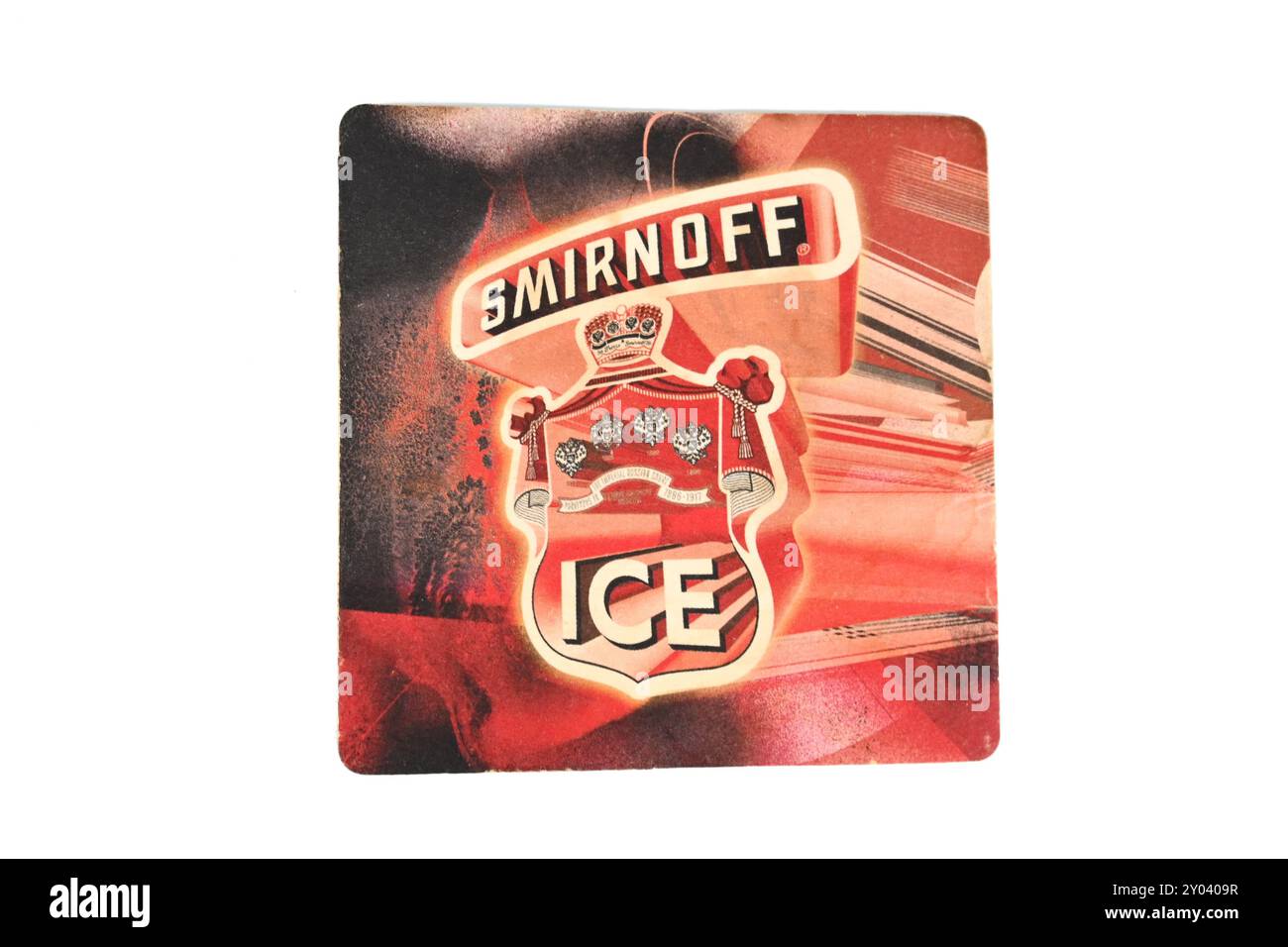 Smirnoff ice beer mat coaster on white background – Wales, UK – 30 ...