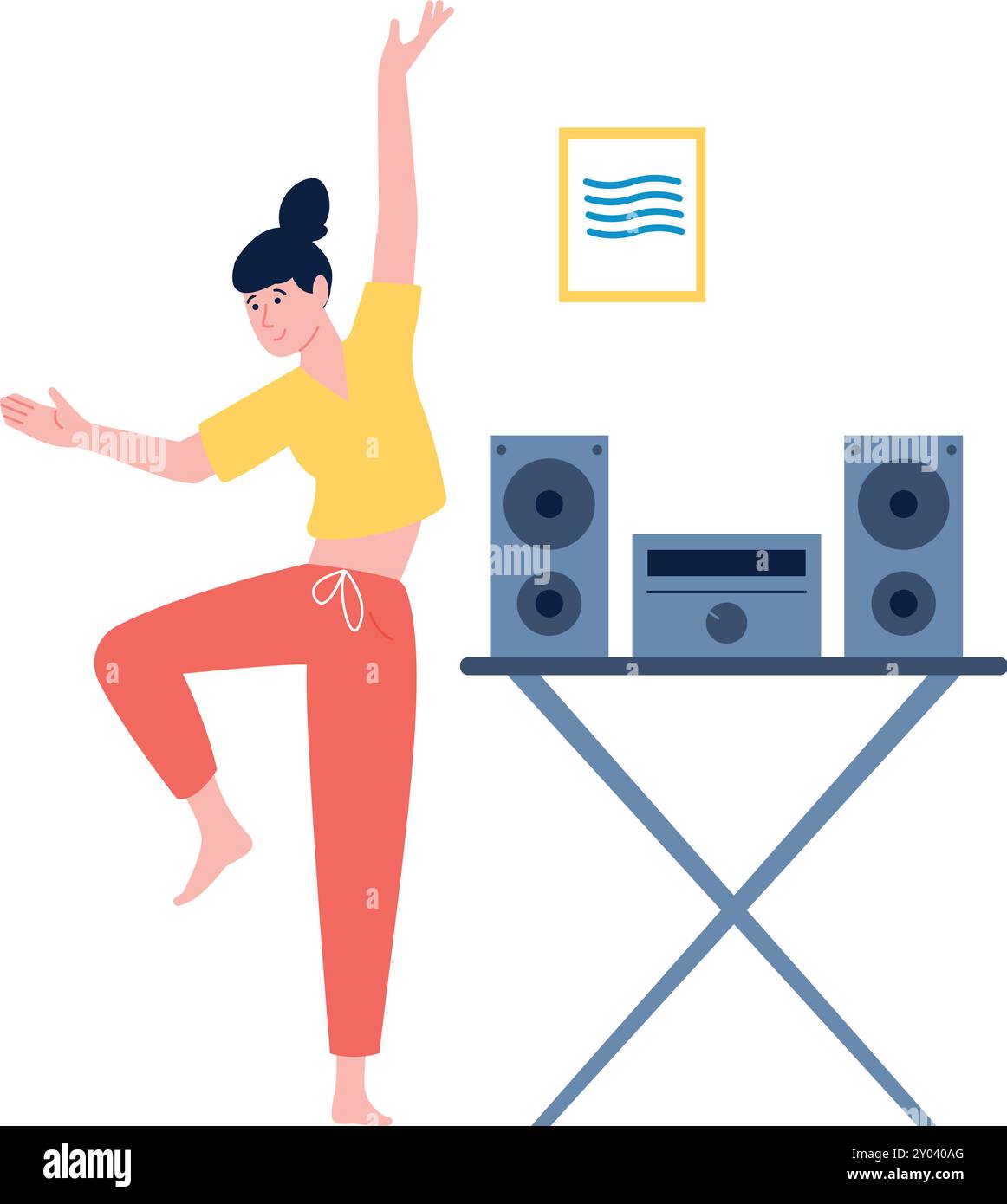 Modern active woman standing Stock Vector Images - Alamy