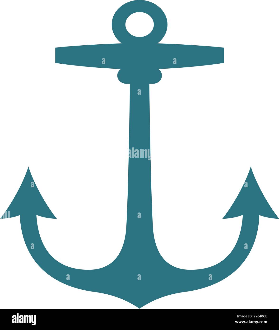 Ship anchor blue icon. Marine travel symbol Stock Vector Image & Art ...
