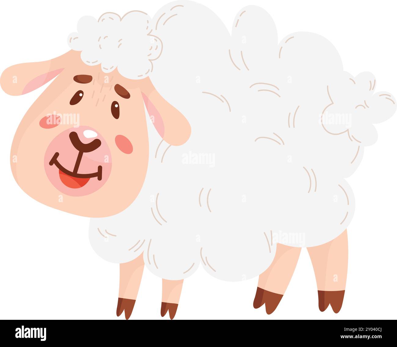Baby lamb cartoon character. Cute little sheep Stock Vector Image & Art ...