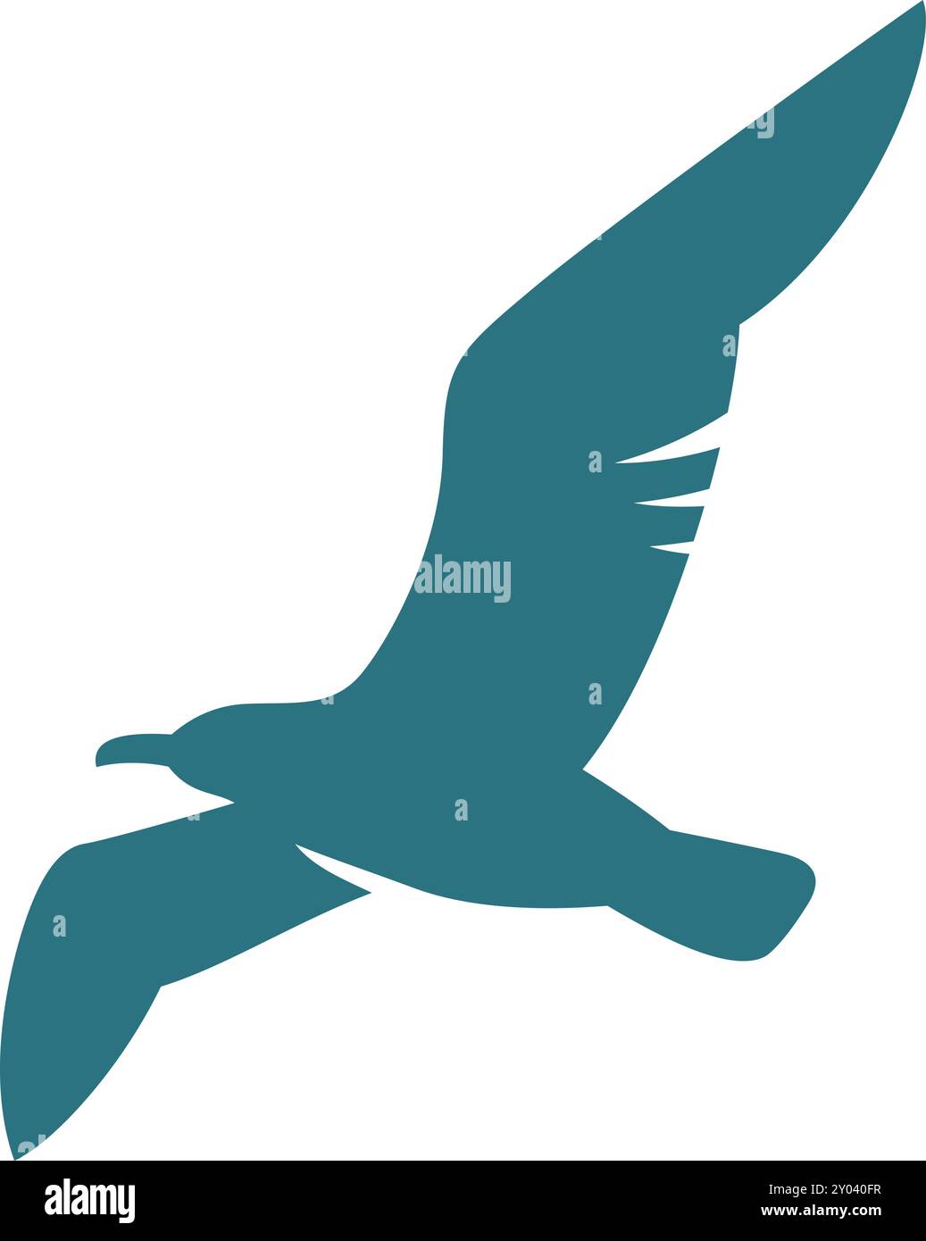 Flying seagull logo. Marine bird simple emblem Stock Vector Image & Art ...