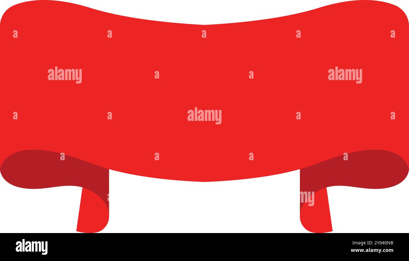 Red ribbon banner template. Blank decorative label Stock Vector Image ...