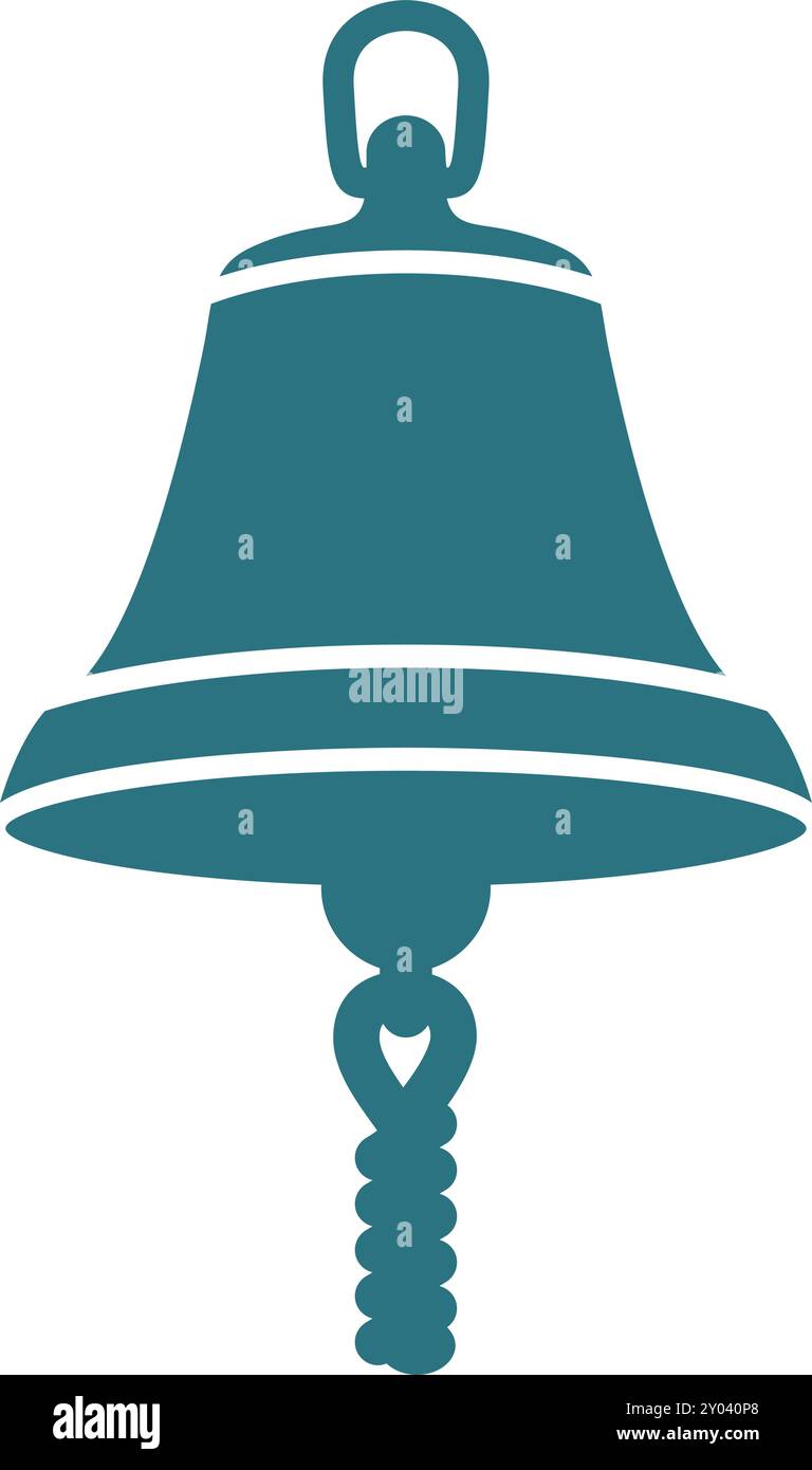 Ship bell logo. Sailing symbol. Blue marine emblem Stock Vector Image ...
