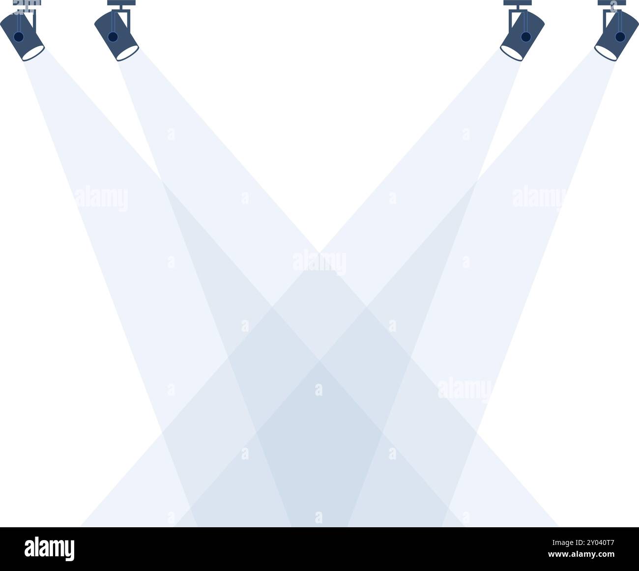 Stage light projectors cross rays. Spotlight effect Stock Vector Image & Art - Alamy