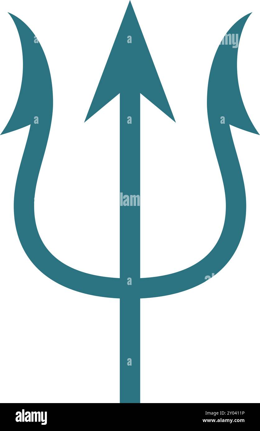 Trident symbol. Ancient marine spear blue icon Stock Vector Image & Art ...