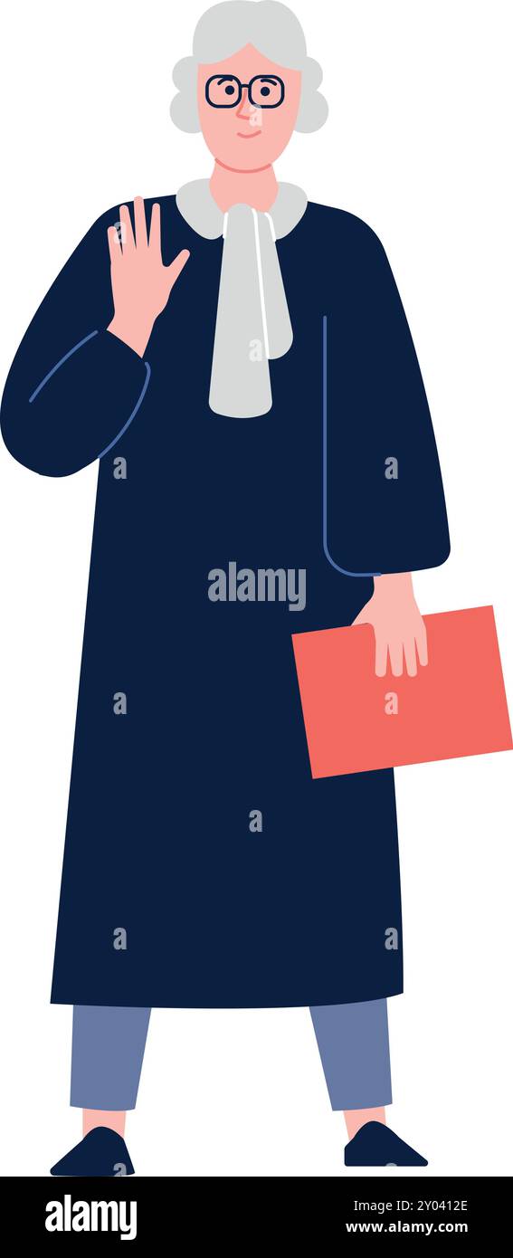 Female judge color character. Old lawyer woman Stock Vector Image & Art ...