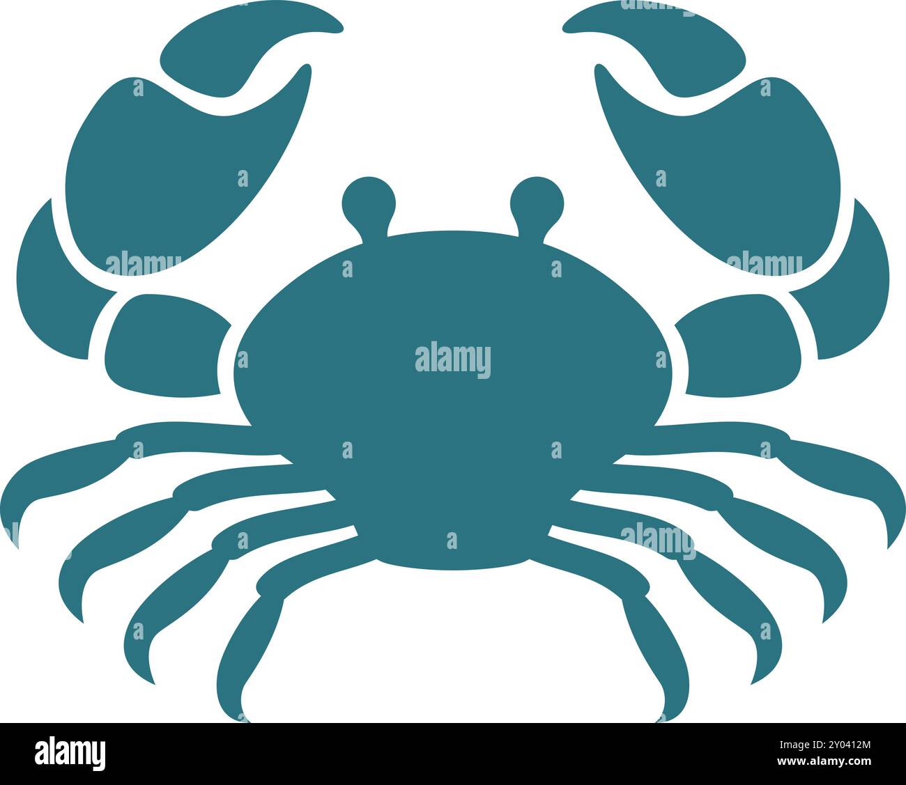 Blue crab silhouette. Seafood logo. Shellfish symbol Stock Vector Image ...