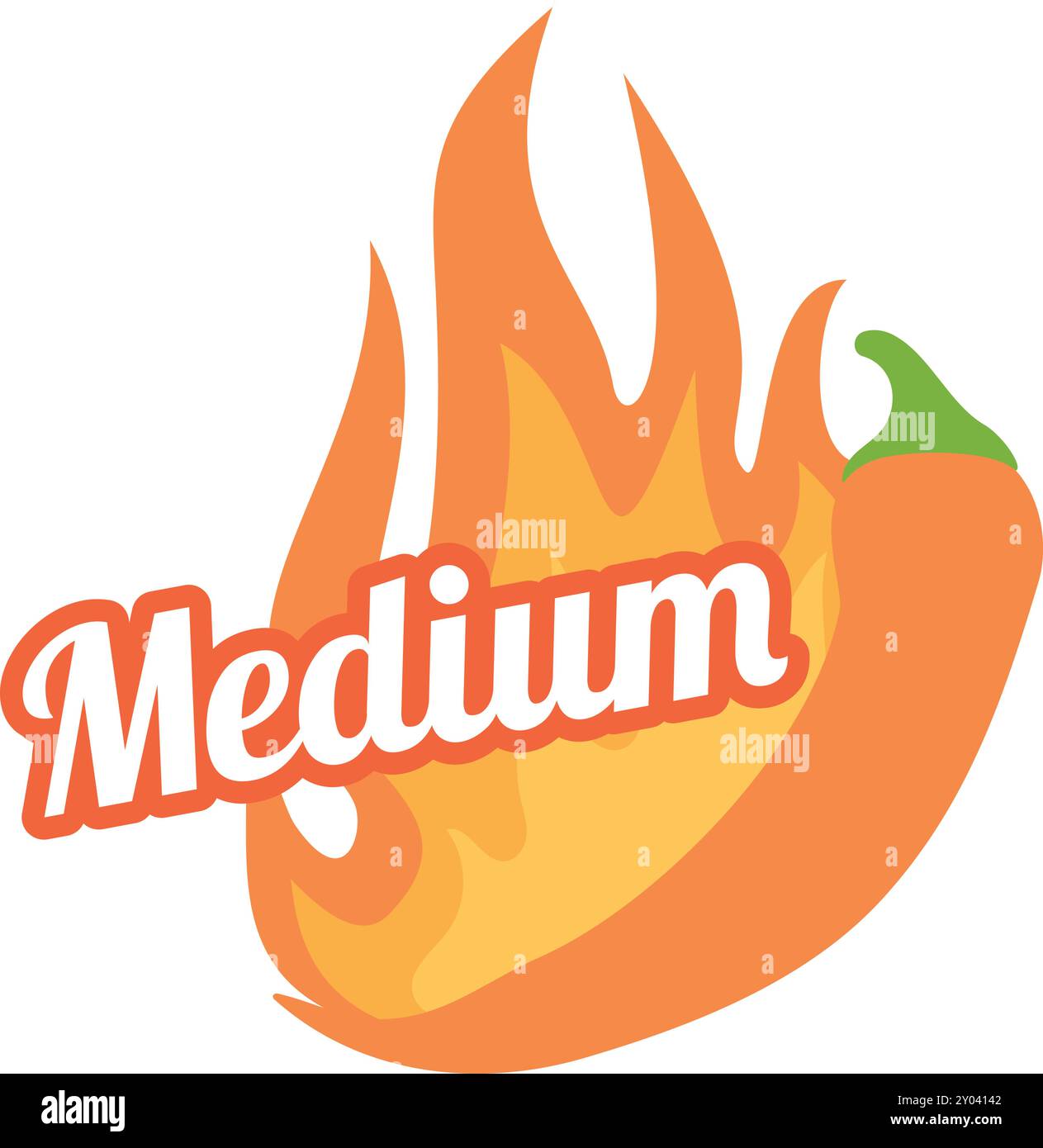 Medium spice food label. Hot meal level Stock Vector Image & Art - Alamy