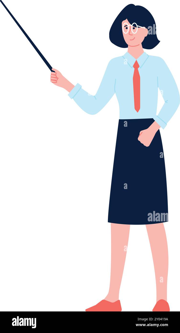 School teacher color character. Education female occupation Stock ...