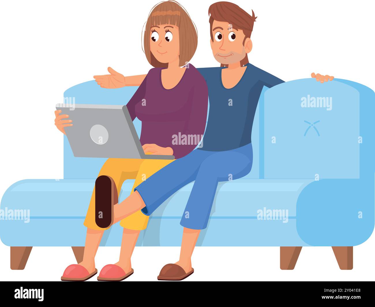 Couple resting together Stock Vector Images - Alamy