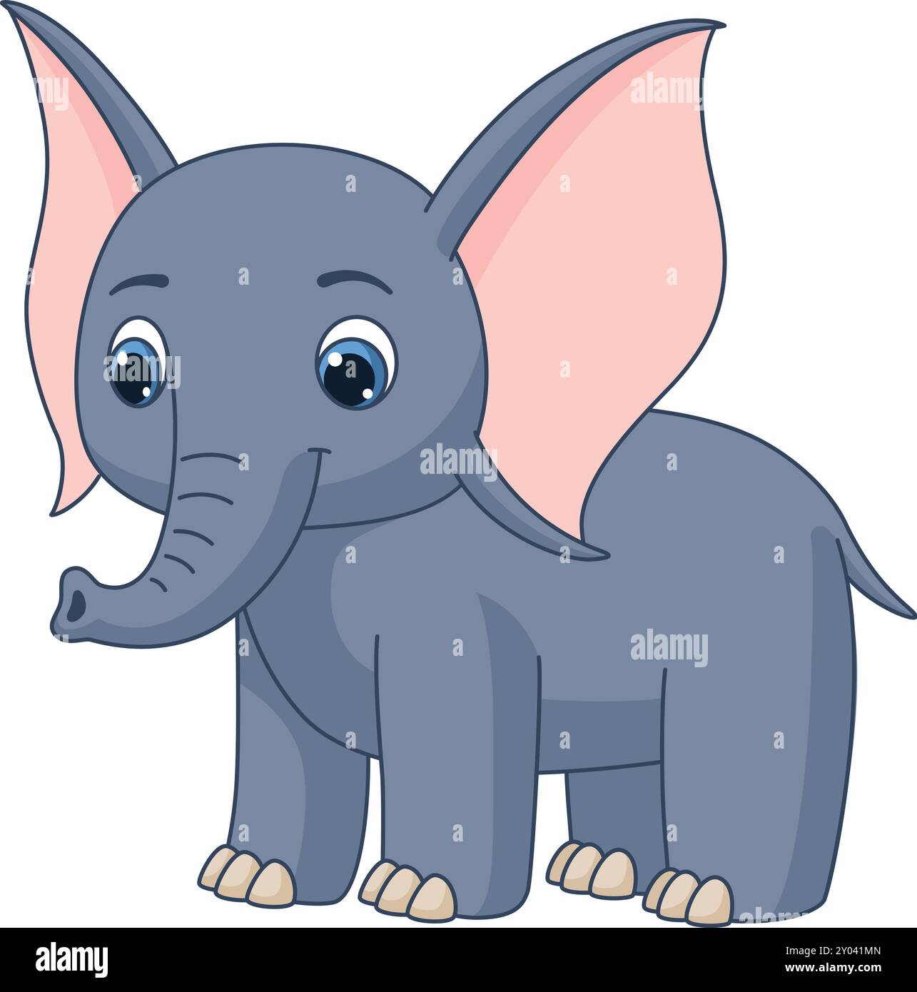 Baby elephant character. Cute child mascot. Adorable animal Stock ...