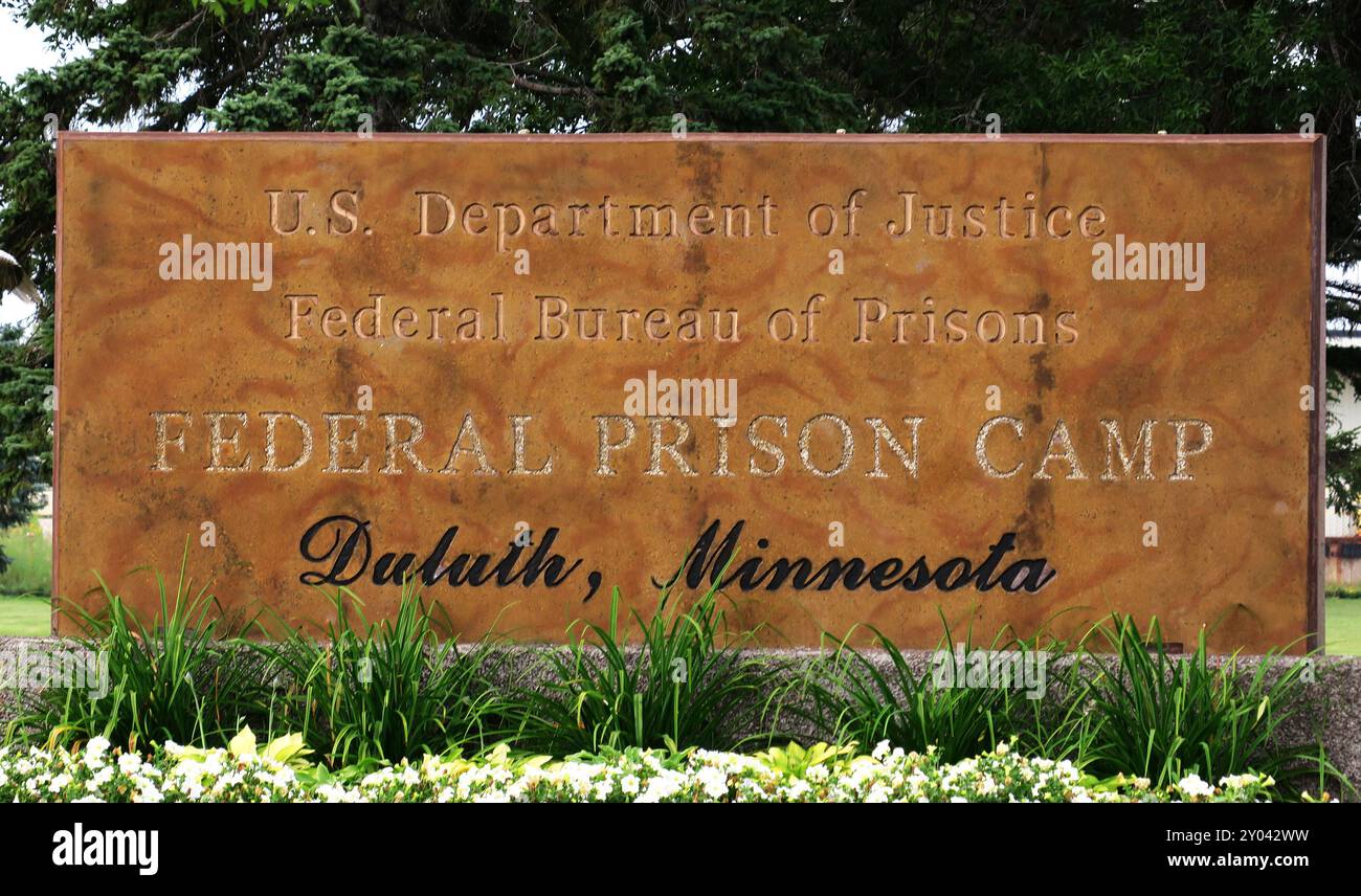 Duluth, Minnesota, USA. 26th Aug, 2024. A sign is seen at the entrance ...