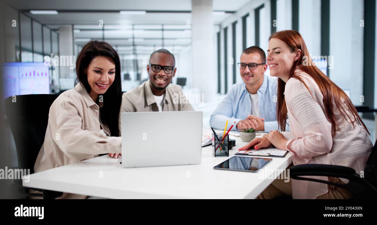 Teamwork Group Meeting At Business Workplace. Professional Employees ...