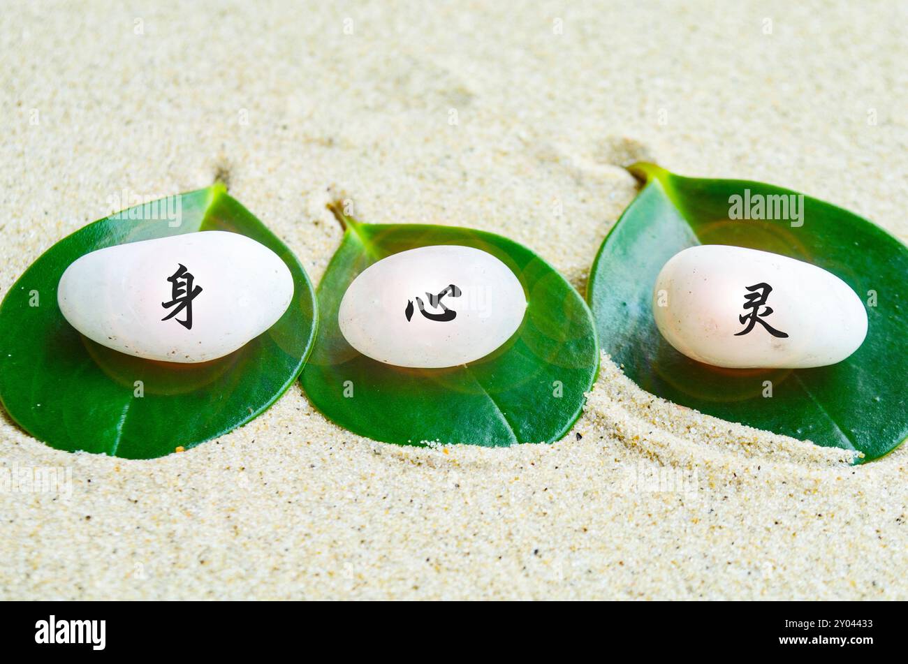 Body, mind and soul in Chinese character. Peaceful and Freedom concept ...