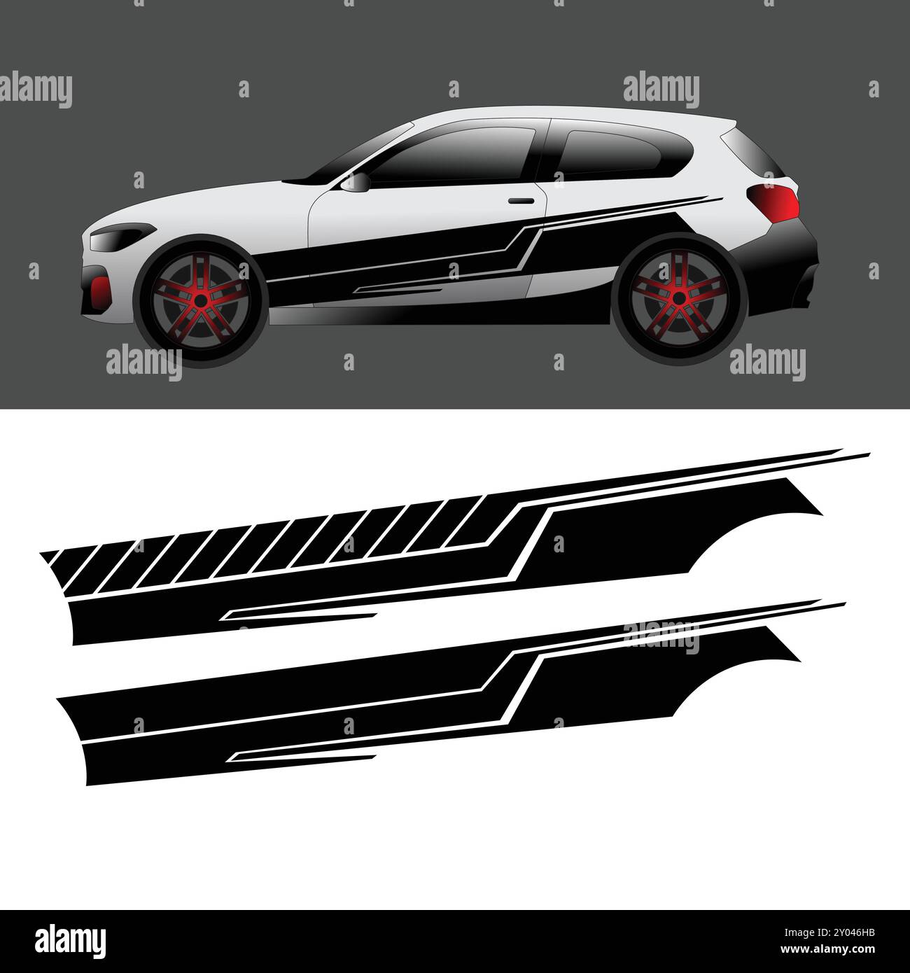 car body wrapping template sticker design vector Stock Vector Image ...
