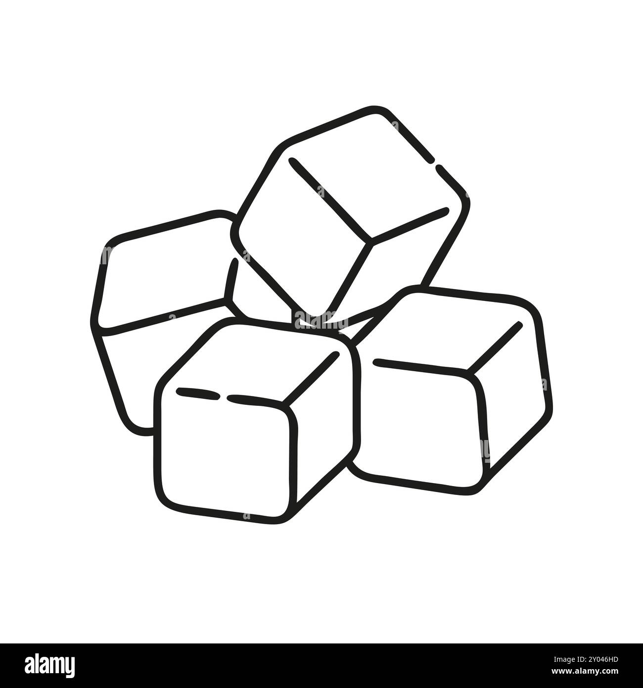 Black and white minimalist illustration of ice cubes, ideal for ...
