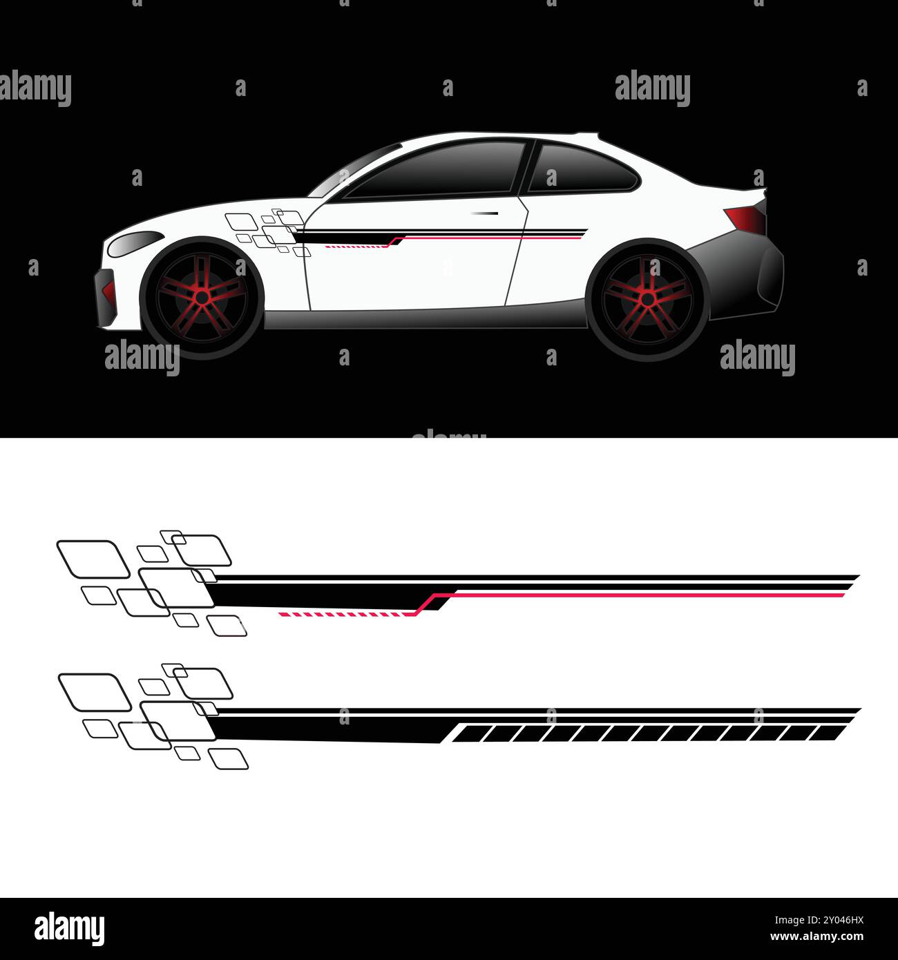 car body wrapping template sticker design vector Stock Vector Image ...