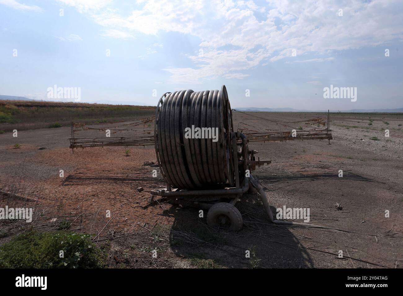 Agricultural machinery damaged by the flood. In September 2023, Storm ...