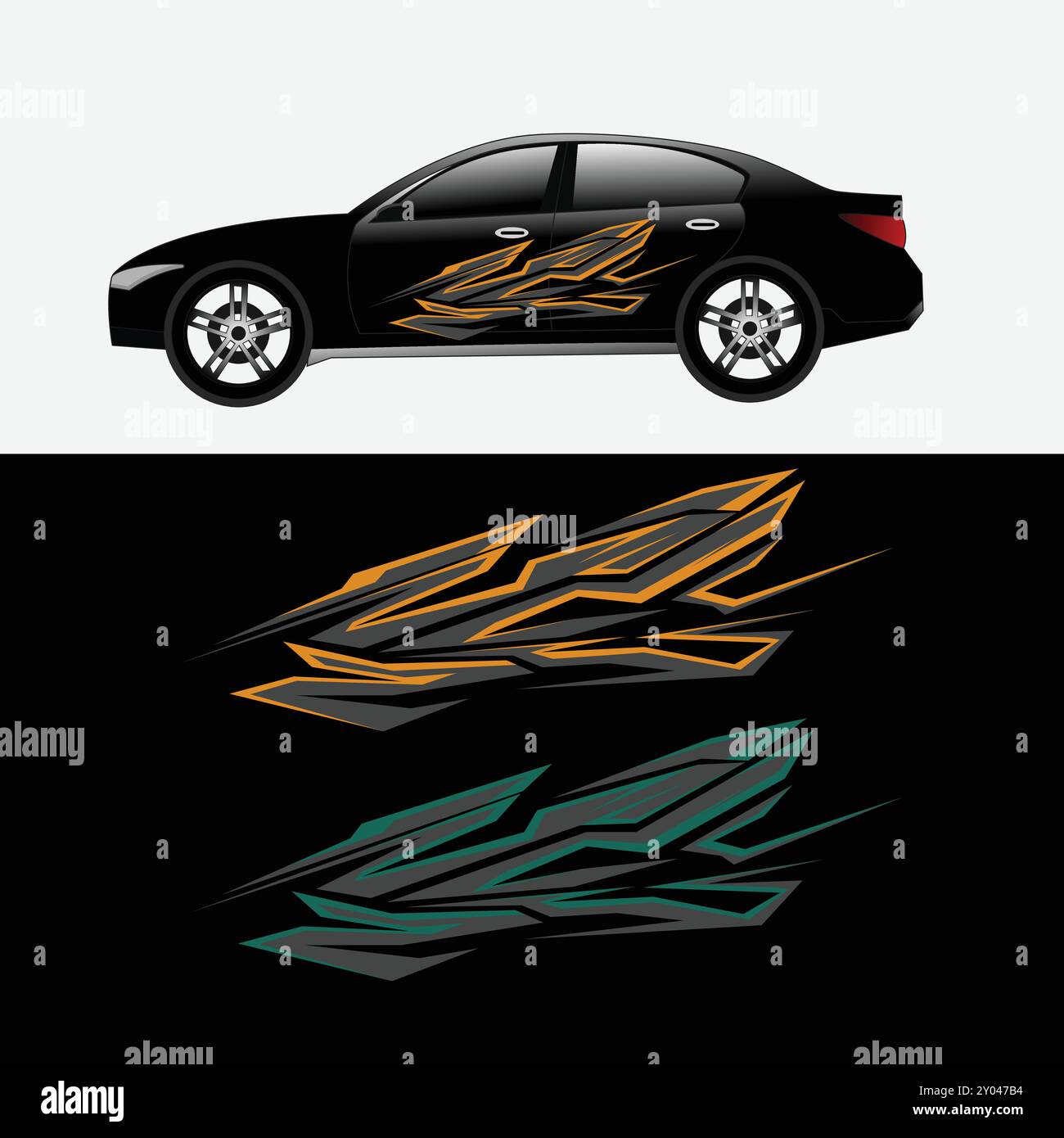 racing car sticker vector design. car modification sticker Stock Vector ...