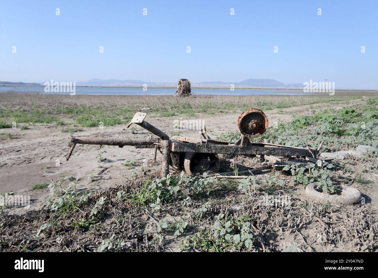 Agricultural machinery damaged by the flood. In September 2023, Storm ...