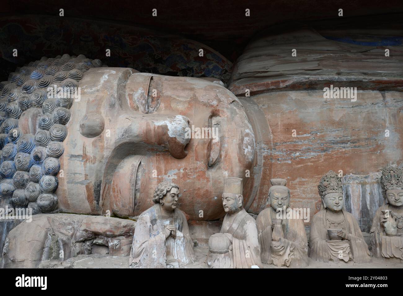 Ancient Hillside Rock Carving, Sakyamuni entering nirvana- Dazu ...