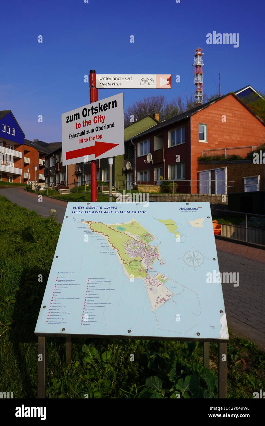 Directional Signage and Island Information on Helgoland Stock Photo - Alamy