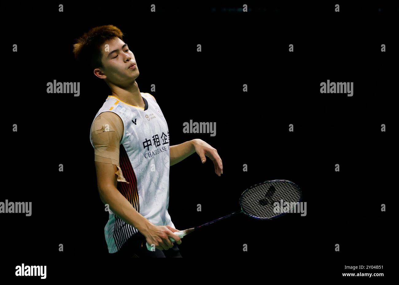 Mokpo, South Korea. 1st Sep, 2024. Lee Chia Hao of Chinese Taipei reacts during the men's ...