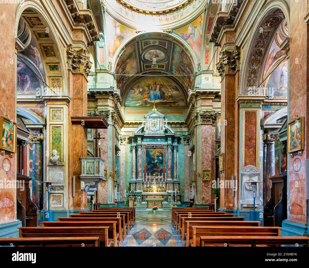 Interior of the Church of San Rocco, Rome, Italy Stock Photo - Alamy