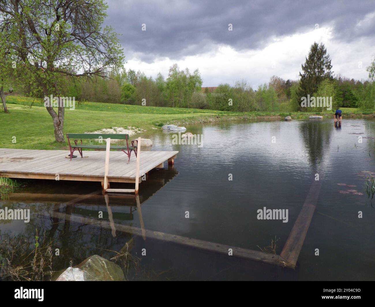 garden ponds are saving water a garden pond saves water Stock Photo - Alamy