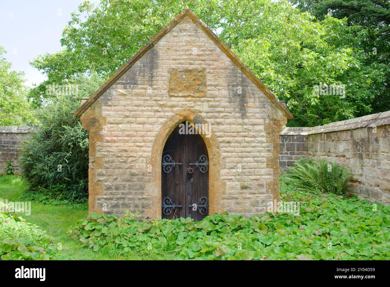 Family crypt in the graveyard at Staunton Harold church, Leicestershire ...