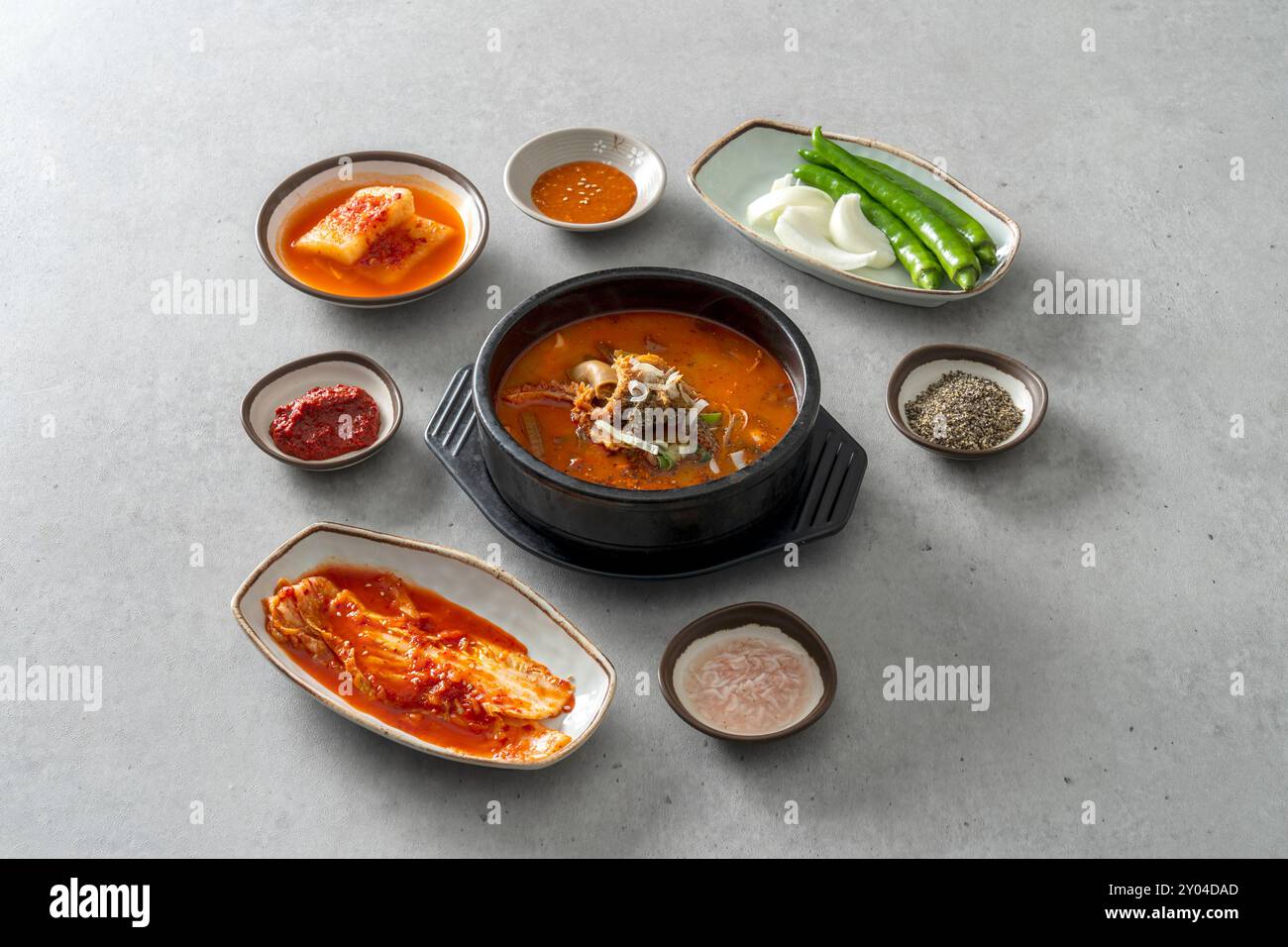 Korean food dish Sundaeguk, Spicy Sundaeguk, Pork Belly Sundaeguk ...