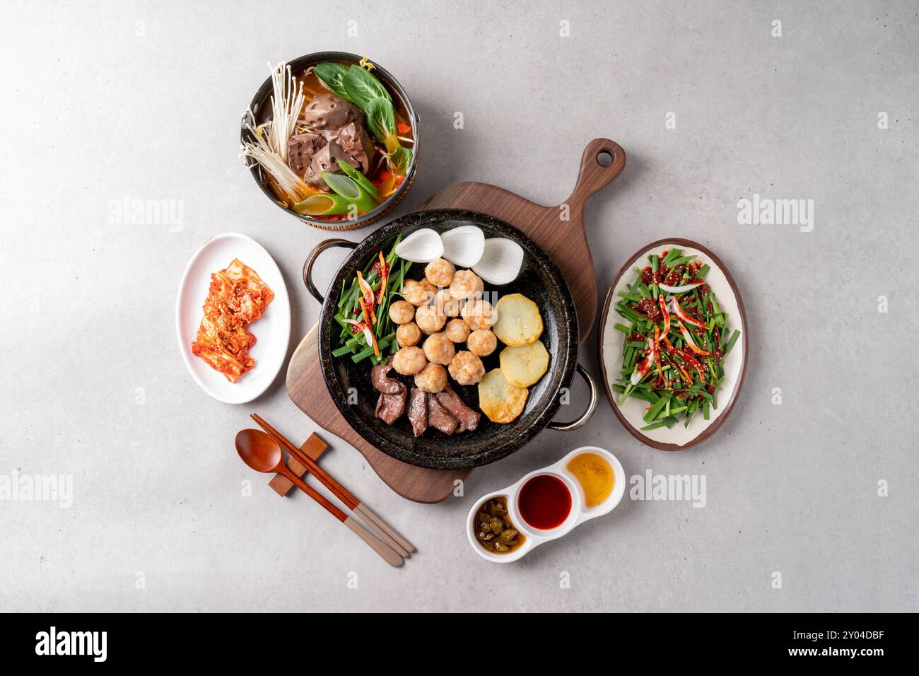 Korean food Korean beef intestine grilled Stock Photo - Alamy