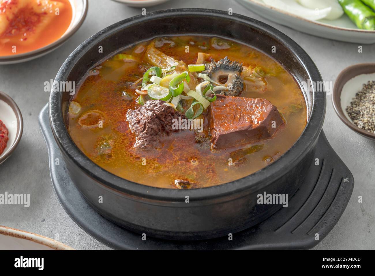 Korean food dish Sundaeguk, Spicy Sundaeguk, Pork Belly Sundaeguk ...